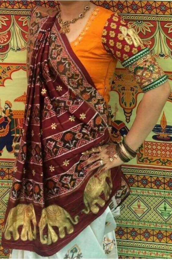 Maharani Style Saree Drape Or Gujarati Style Saree | Utsavpedia