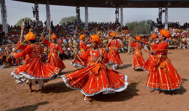 Dandi Gair Popular Folk Dance For Rajasthani Fairs And Festivals